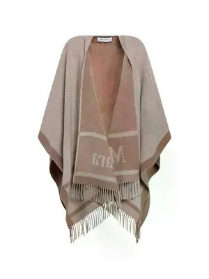 Max Mara Fringed Wool Poncho