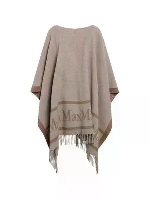 Max Mara Fringed Wool Poncho