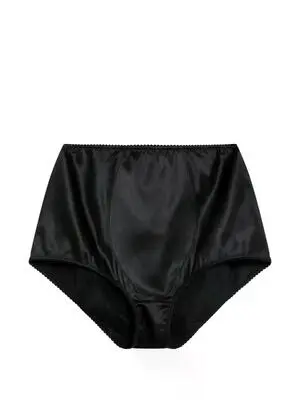Dolce & Gabbana Satin-finish High-waisted Briefs - Black