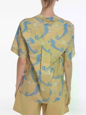 SAMSOE SAMSOE Seahorse Print Short Sleeve Shirt