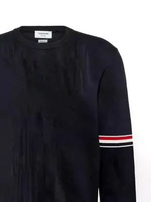 Thom Browne Rwb Stripe Detail Sweater