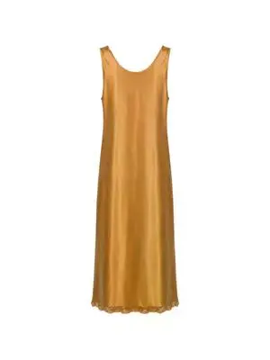 Gold Hawk Luna Lace-trimmed Satin Maxi Dress