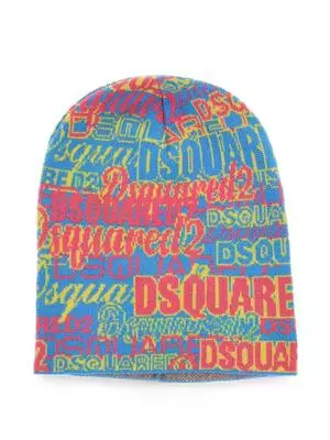 Dsquared2 Logo-intarsia Beanie Hat - Blue