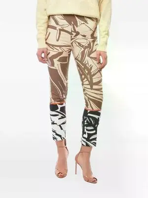 LUCIAH Patterned Slim-fit Cropped Trousers