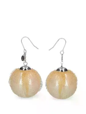 Undercover Resin Pearl And Tulle Drop Earrings - Silver