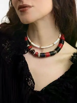 HIJAS DE PUKA Jaipur Beaded Necklace - Red