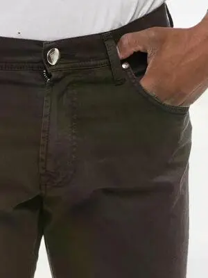 Corneliani Embroidered-logo Buttoned Trousers