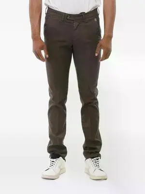 Corneliani Linen-blend Chino Trousers - Brown