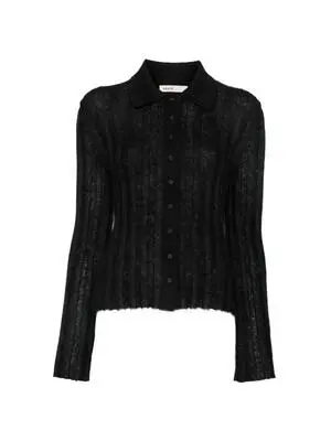 Khaite Ribbed Knit Cardigan - Black