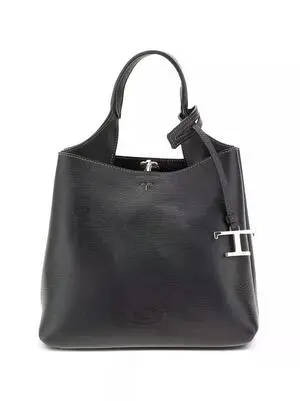 TOD'S Timeless Pebbled Leather Cross Body Bag - Black