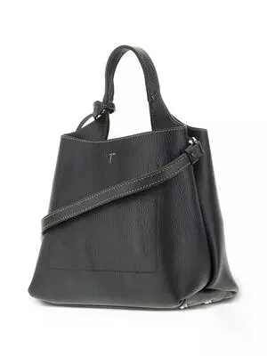 TOD'S Timeless Pebbled Leather Cross Body Bag - Black
