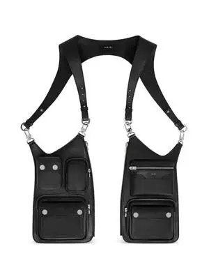 Amiri Nappa Leather Multi-pocket Harness Bag - Black