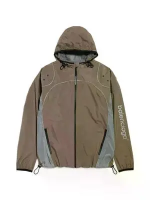 Balenciaga Piped Hooded Jacket - Grey