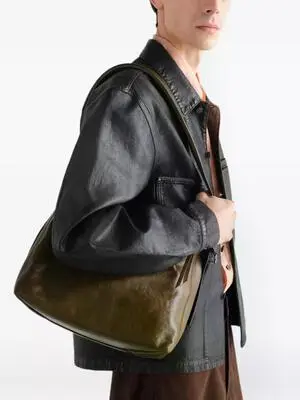 LEMAIRE Small Belted Bag In Paper Lux Leather - Green