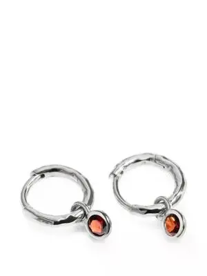 Monica Vinader Gemstone Pendant Hammered Hoop Earrings