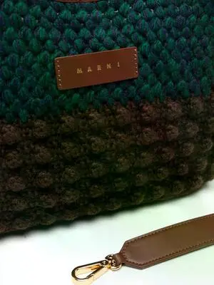Marni Crochet-knit Tote Bag With Logo Patch
