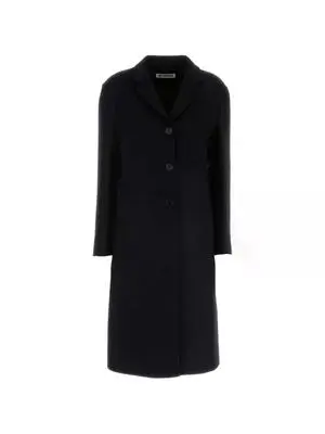 JIL SANDER Single-breasted Notched-lapels Coat - Black