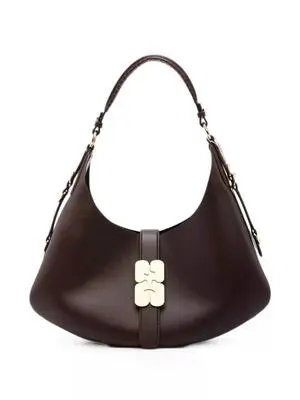 GANNI Butterfly Logo-plaque Shoulder Bag - Brown