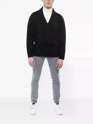 PAOLO PECORA Ribbed-knit Belted Cardigan