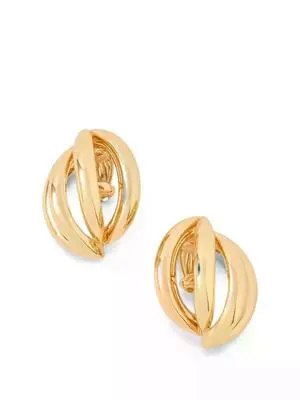 JENNIFER FISHER Abstract Line Earrings In Yellow -plated Brass
