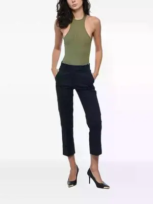QL2 QUELLEDUE Turn-up-cuff Cropped Trousers - Blue