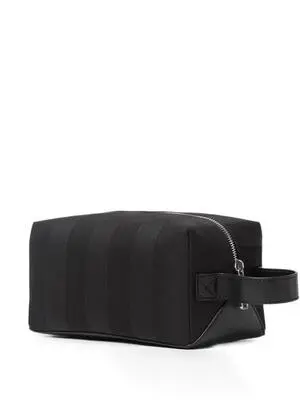 Fendi Lui Striped Wash Bag - Black