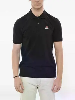 DIESEL® Logo-print Short-sleeve Polo Shirt - Black
