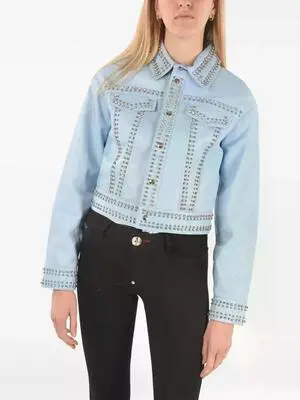 Philipp Plein Crystal-embellished Studded Jacket - Blue