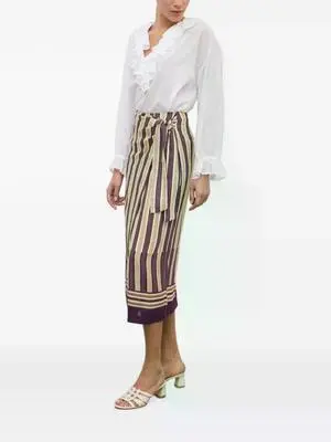 OTTOD'AME Striped Wrap Skirt