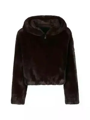 Pinko Faux-fur Hooded Jacket - Brown