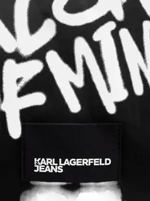 Karl Lagerfeld Graffiti Print Logo Patch Tote Bag