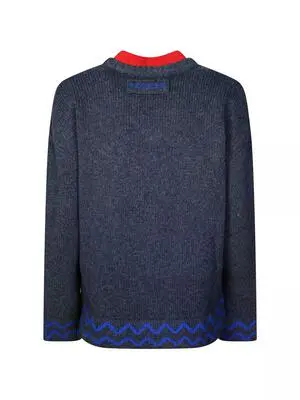 Marni Chevron-pattern Layered-effect Sweater
