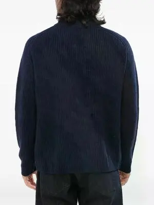 OLIVER LATTUGHI Button-detail Ribbed-knit Sweater