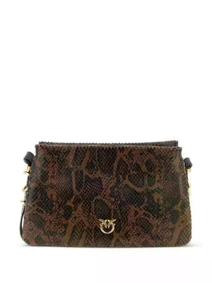 Pinko Love Birds Python-print Leather Crossbody Bag