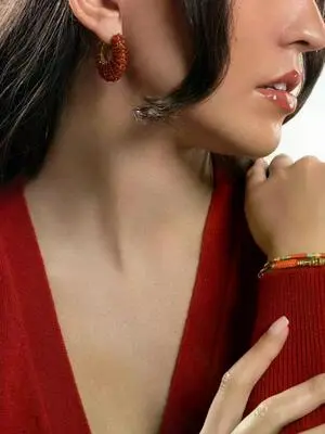 Gas Bijoux Izzia Beaded Hoop Earrings