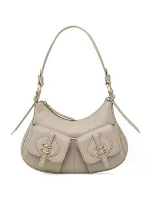 COCCINELLE Small Mavery Pocket-detail Shoulder Bag - Neutrals