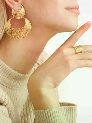 Gas Bijoux Luna Wave Hand-hammered Earrings - Gold