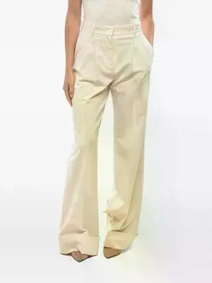 Andamane Nathalie Pinstripe-pattern Pleated-detailing Tailored Trousers - Neutrals