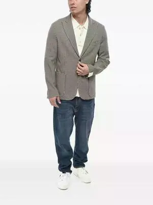 PAOLO PECORA Houndstooth Single-breasted Blazer - Brown