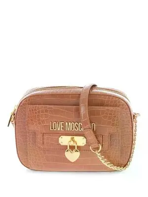 Moschino Crocodile-effect Cross Body Bag - Brown
