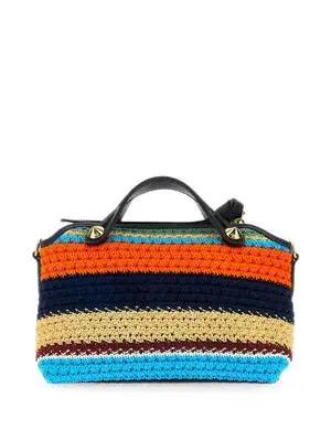 Fendi By The Way Striped Crochet Tote Bag