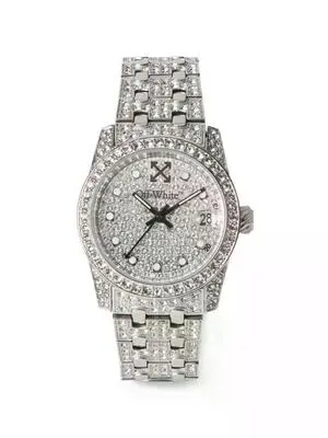 Off-White Discreet Pavé 32mm Watch - Silver