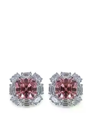 FANTASIA BY DESERIO Cushion-cut Chandelier Earrings - Silver