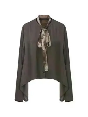 ELYWOOD Detachable Ribbon Crew Neck Shirt