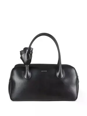 Magda Butrym Brigitte Rose Detail Leather Tote Bag - Black