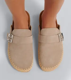 Tory Burch Mellow Woven Suede Clogs