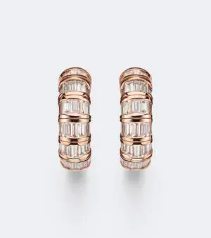 Shay Jewelry 18kt Rose Diamond Huggie Earrings - Gold