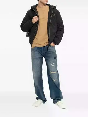 EA7 Logo-patch Hooded Jacket - Black