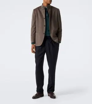 Rubinacci Pleated Virgin Wool Tapered Pants