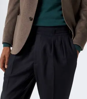 Rubinacci Pleated Virgin Wool Tapered Trousers